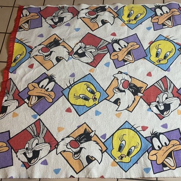 Bedding | Vtg 9s Looney Tunes Throw Blanket Bugs Bunny Tweety Sylvester ...